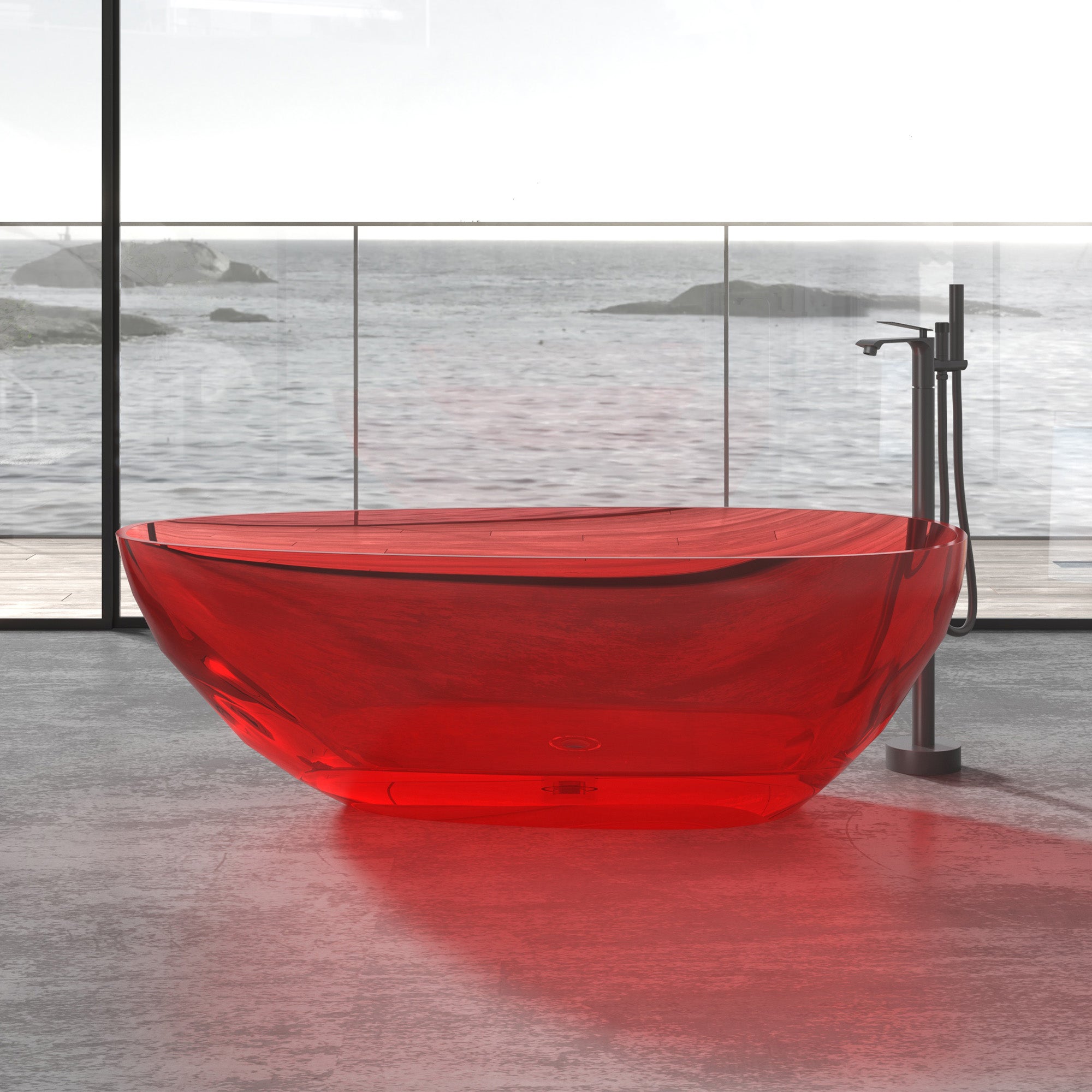 Solid Surface Resin Stone Flatbottom Freestanding Bathtub – Vanityart