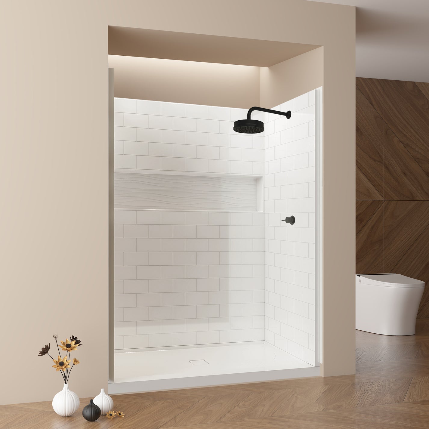 60 x 32 inches 4-Piece Direct-to-Stud Alcove Shower Wall Kits - Vanityart