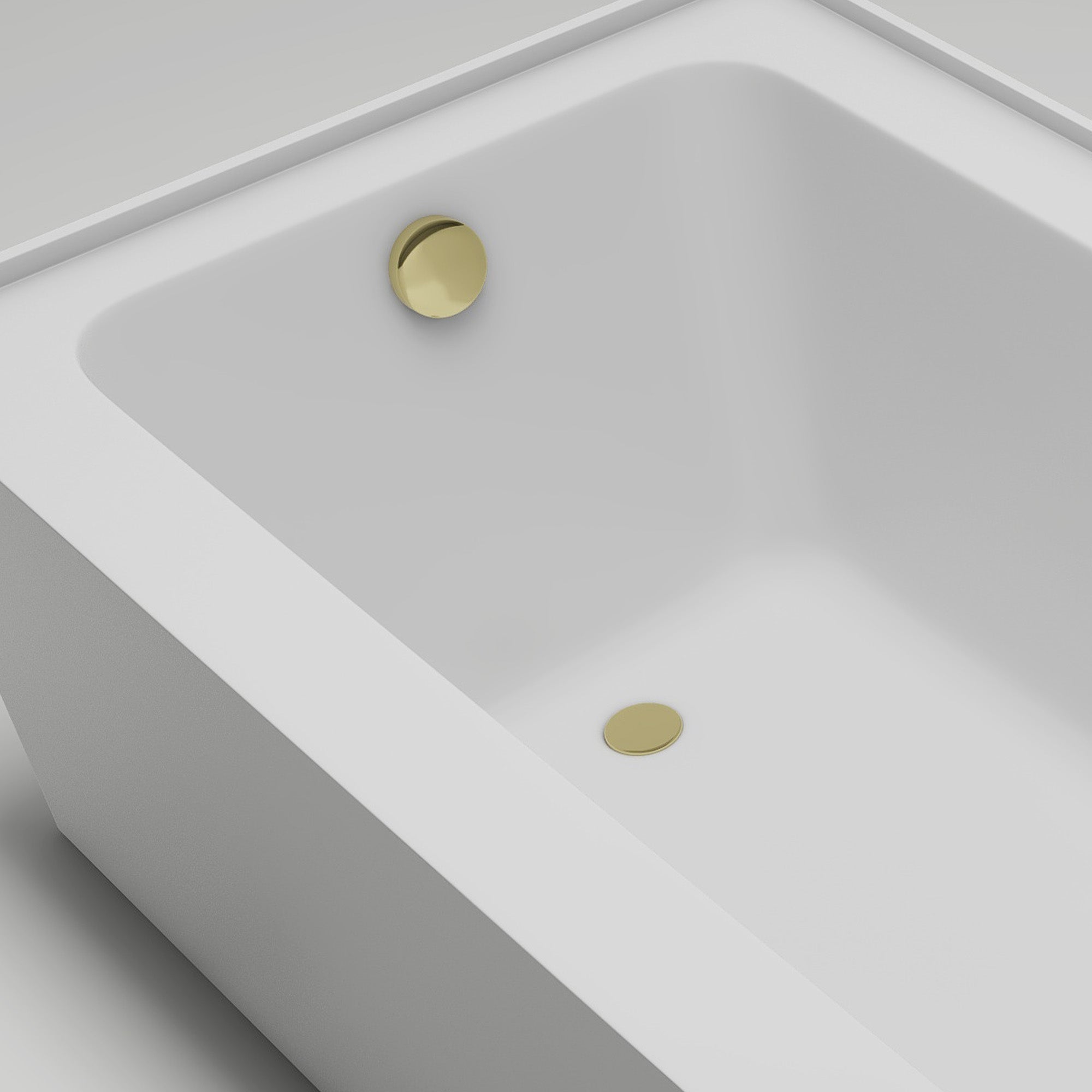 Acrylic Soaking Bathtub with Overflow and Drain LEFT - Vanityart