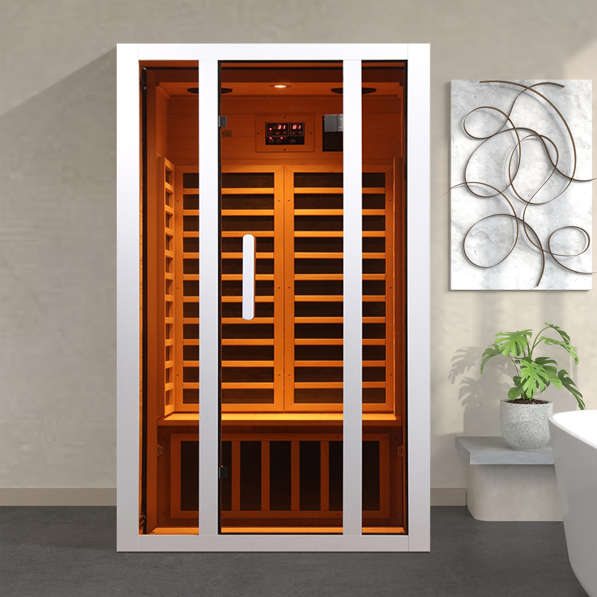 Extendable Indoor FAR Infrared Sauna Bluetooth Compatible with 6 Carbo ...